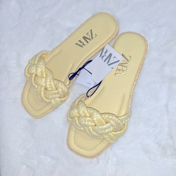 Zara | Shoes | Zara Rope Slides Yellow Womens Size 38 | Poshmark